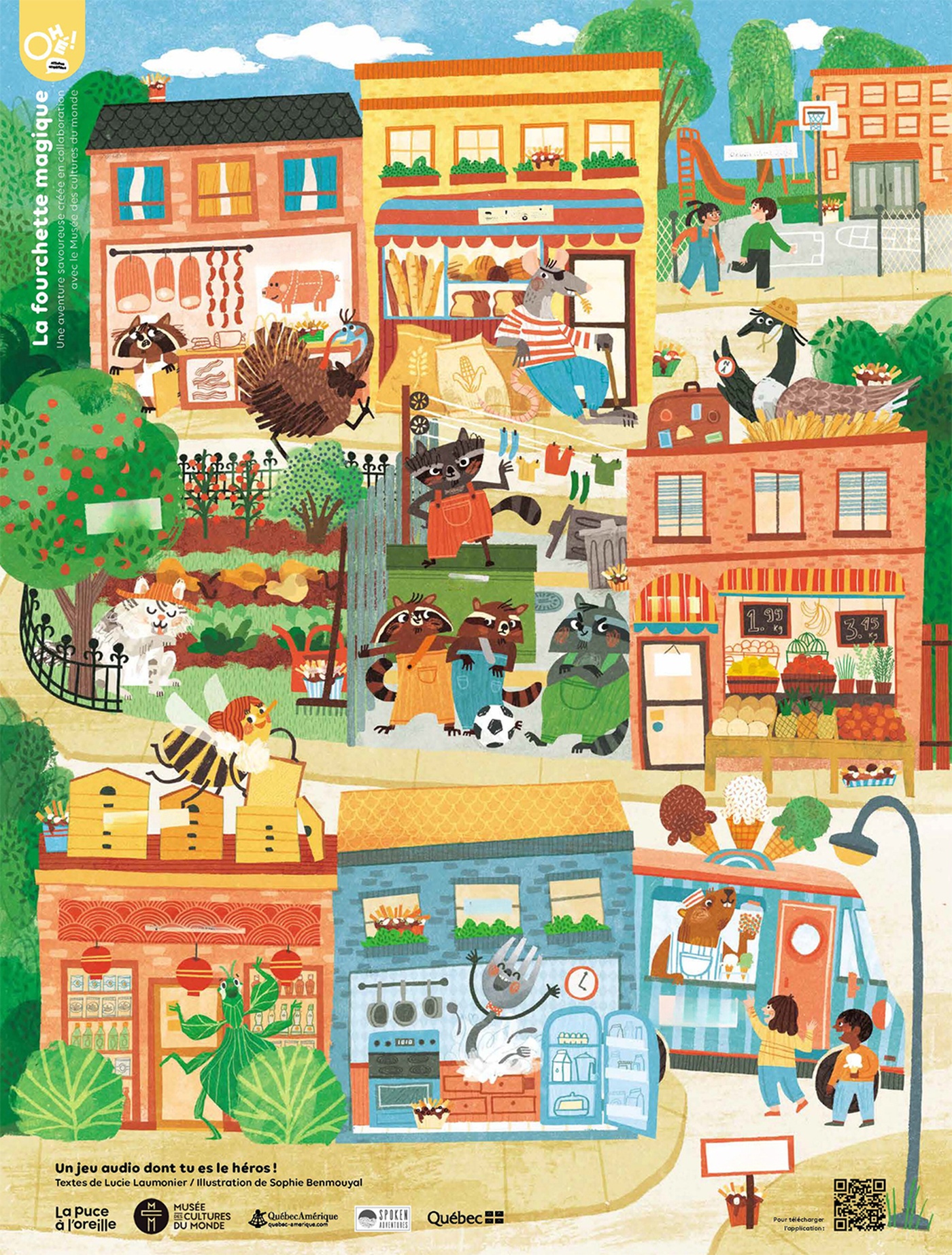 Illustration Québec - Sophie Benmouyal - La fourchette magique - Affiche interactive